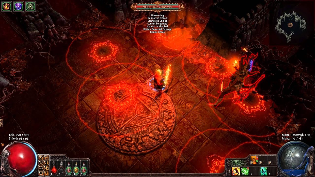 Gellig Mortezzah -- World First Path of Exile level 80 The Alluring Abyss Uber Queen Atziri AFK ...
