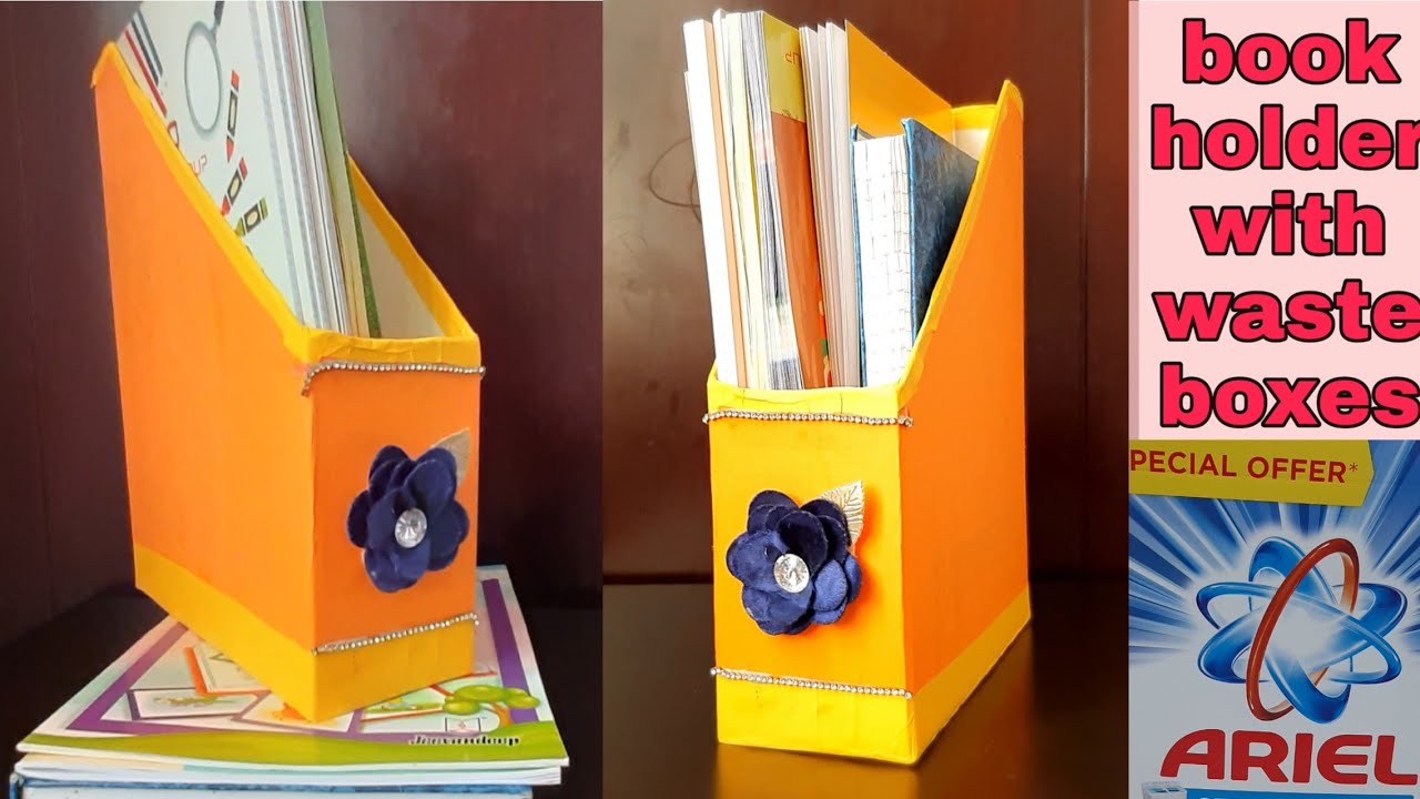 How to make book holder | Book organizer | Best Out of waste | DIY ...