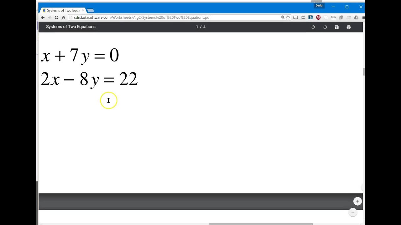 Using GeoGebra Web to graph and solve a system of equations - YouTube