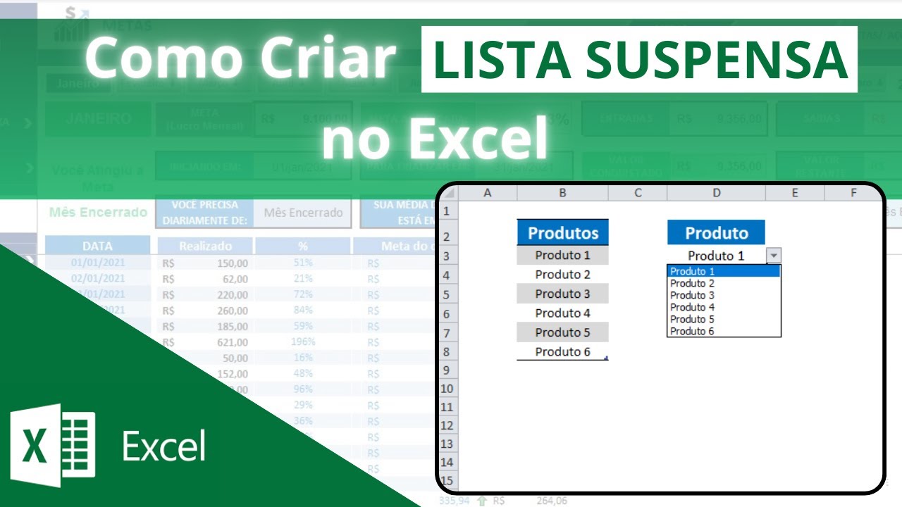 🔹[Jeito Fácil] Como criar LISTA suspensa no EXCEL (Caixa de Seleção no ...
