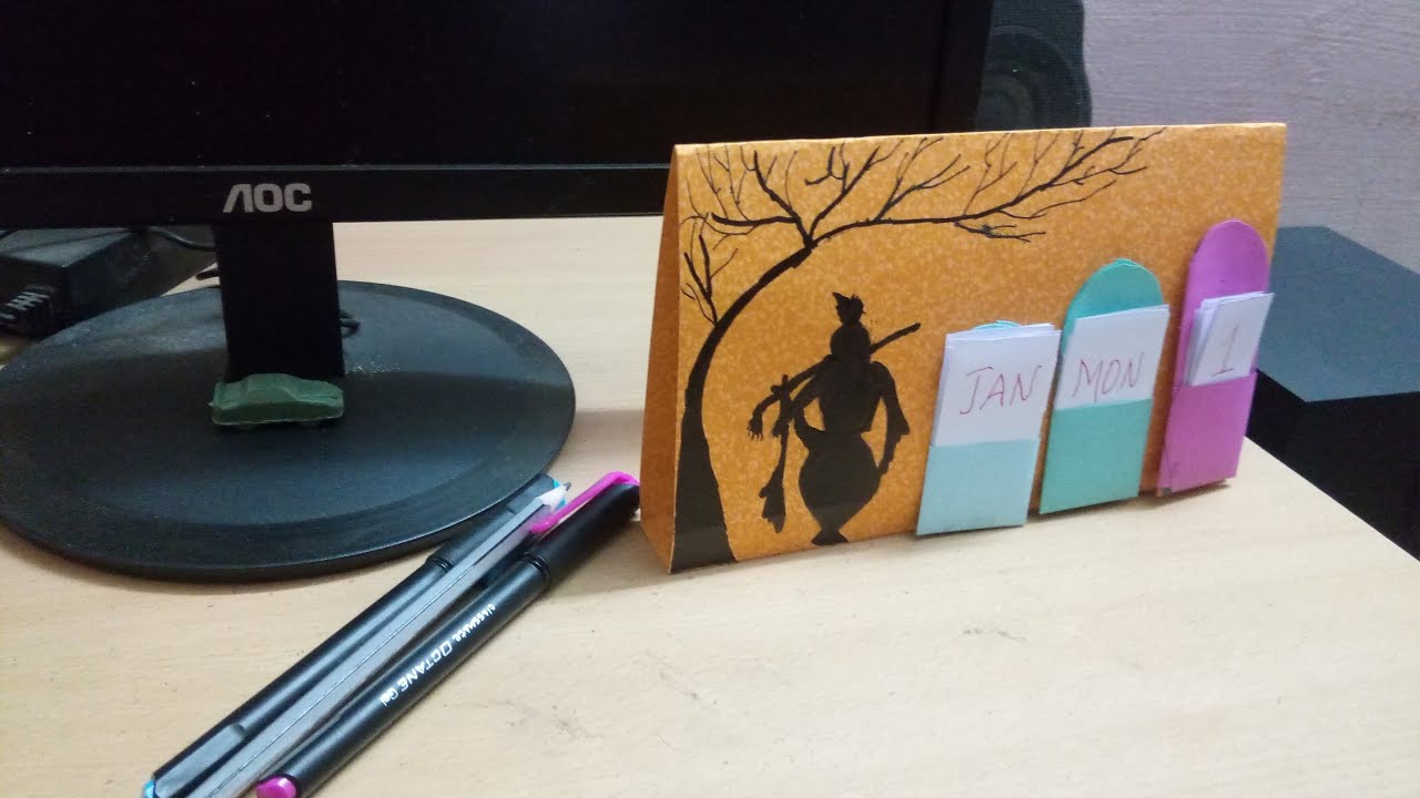 How to make handmade Desk calendar for 2020 | DIY calendar | Happy new ...