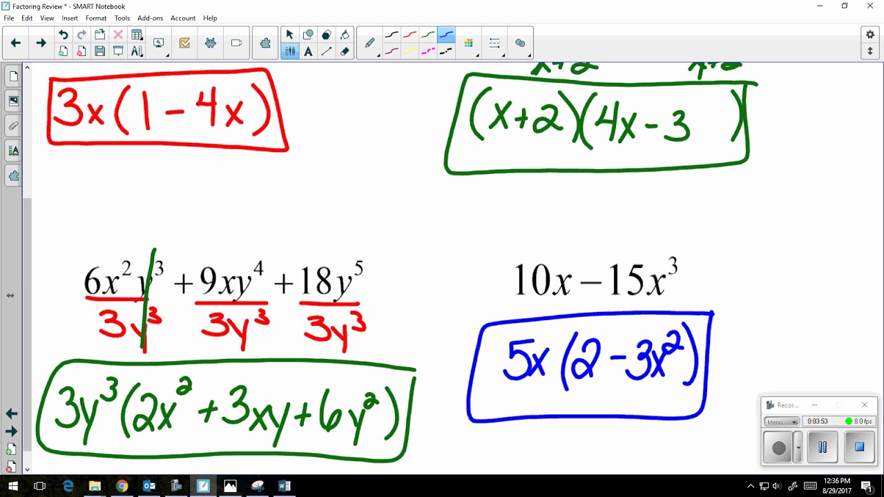 Factoring review - YouTube