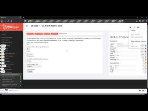 [WebGoat 7 - Parameter Tampering] Bypass HTML Field Restrictions - YouTube