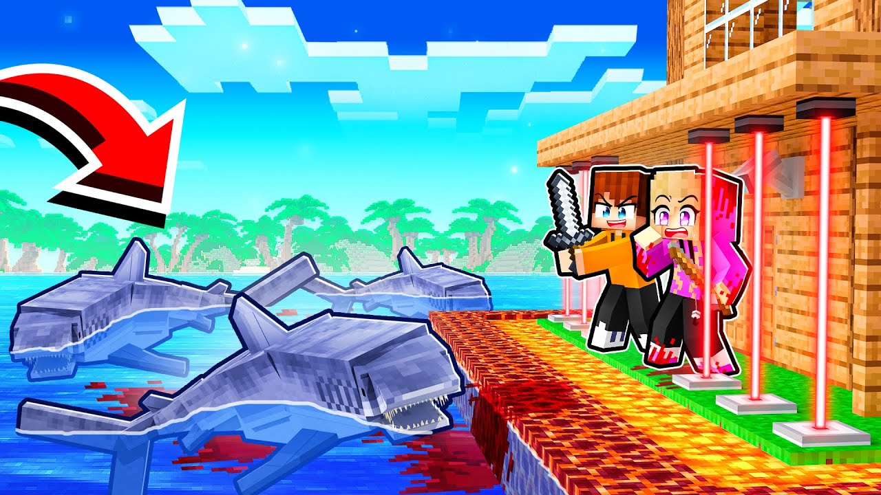 SAFEST SECURITY HOUSE vs SHARK ATTACK - Minecraft - YouTube