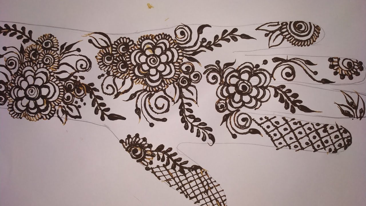 Henna design on paper //latest 2018 - YouTube