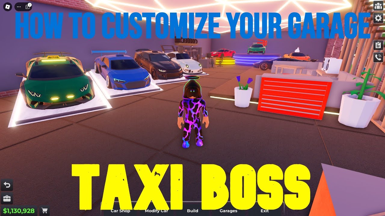 How to Customize your Garage in Taxi Boss | Roblox - YouTube
