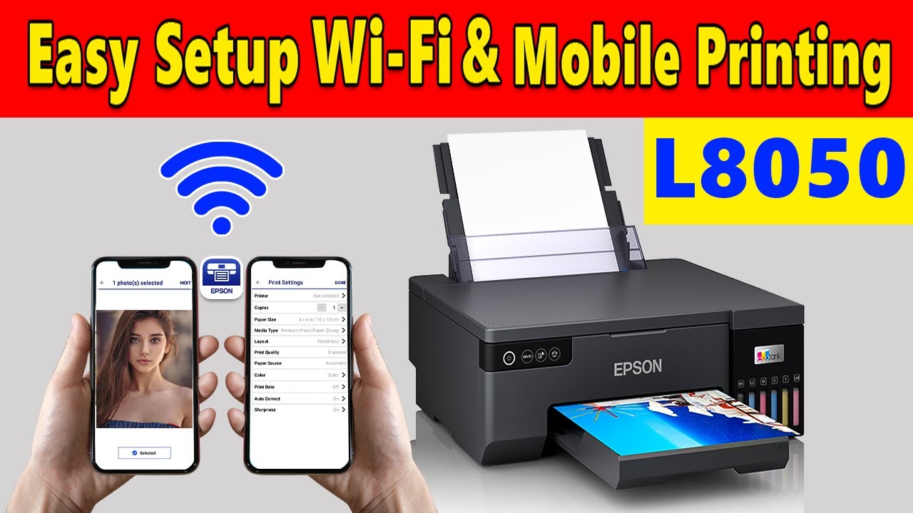 Epson L8050 Wi-Fi Setup & Mobile Printing with Epson iPrint - YouTube