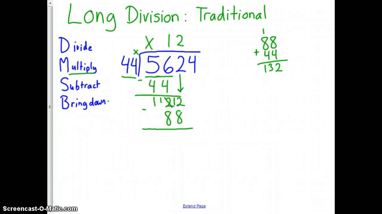 Long Division: Traditional - YouTube