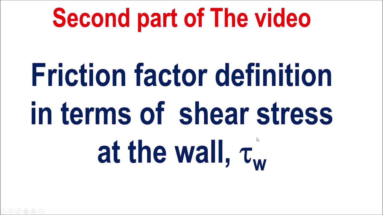 06 Wall shear stress and friction factor - YouTube