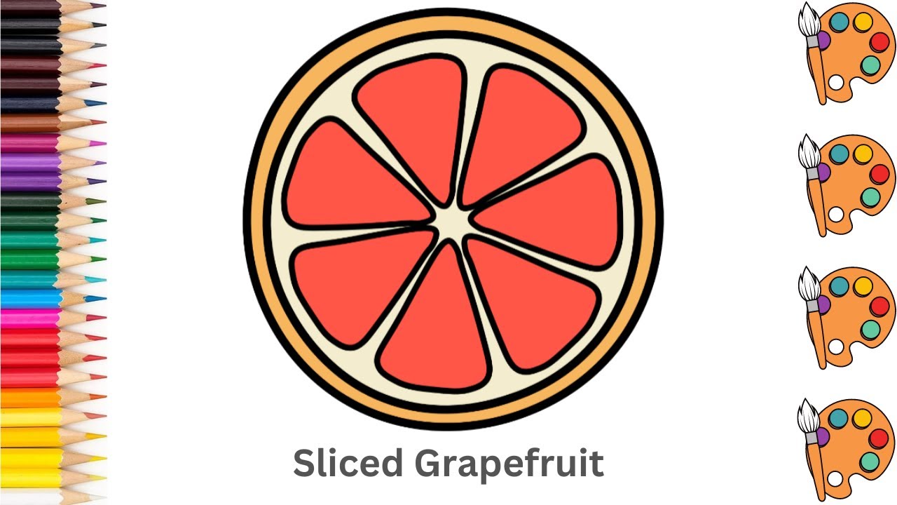 Grapefruit - Sketch Art and Paint | Step by step tutorial | Pencil to ...