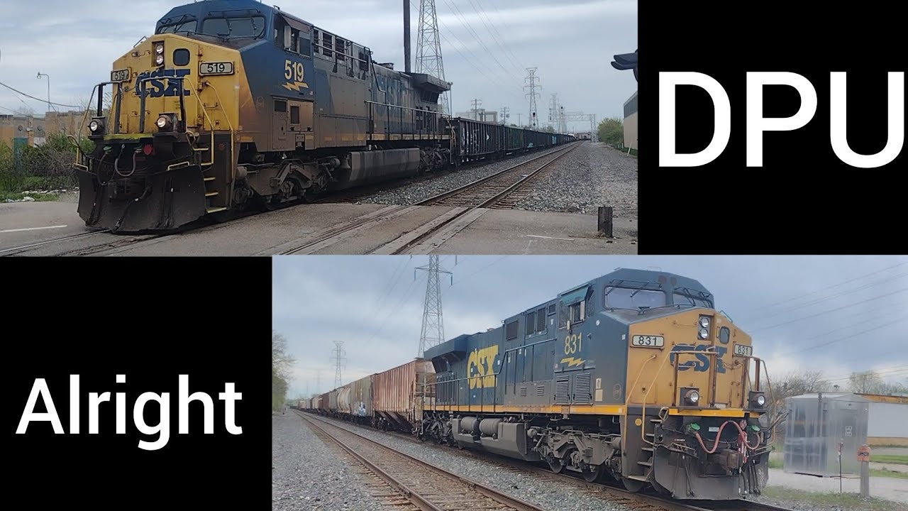 CSX 519 CW44AC YN2 & CSX 831 ES44AC Rear DPU leads the WB CSX freight train on the CSX Detroit ...