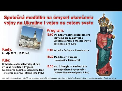 Modlitby za mier 8.5 Korunka Božieho milosrdenstva a večeradlo modlitby ...