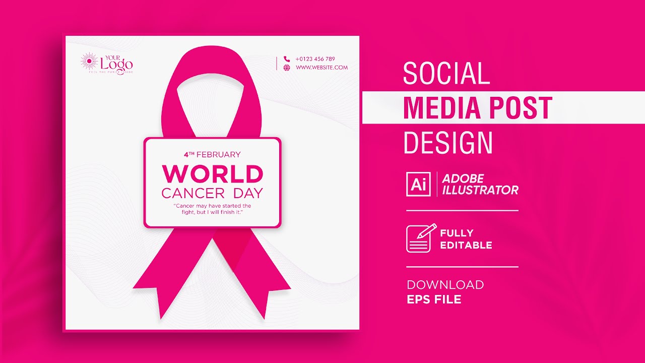 World Cancer Awareness Day | Social media Post Design - Grafix Circle ...