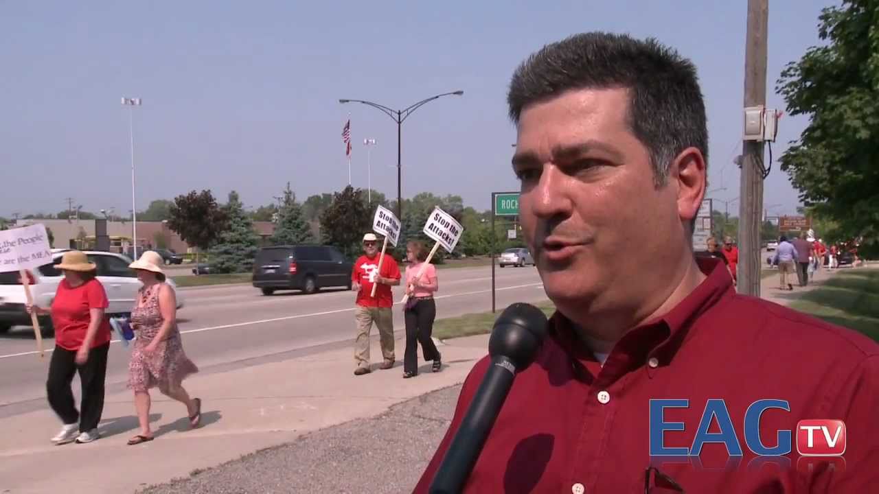 MEA Union Targets Legislator's Business - YouTube