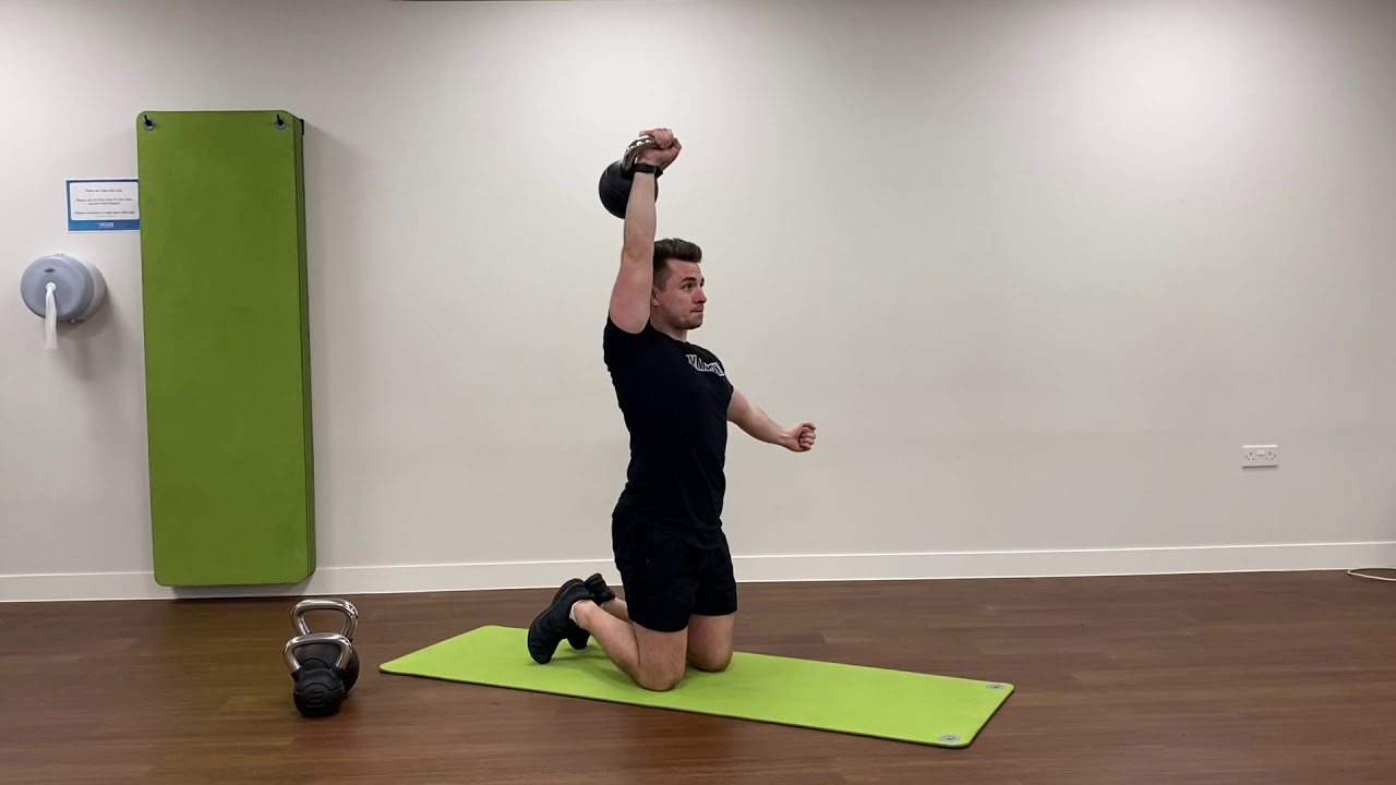 Kneeling KB push press - YouTube