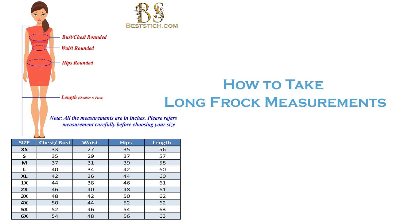How to Take Long Frock Measurements - YouTube