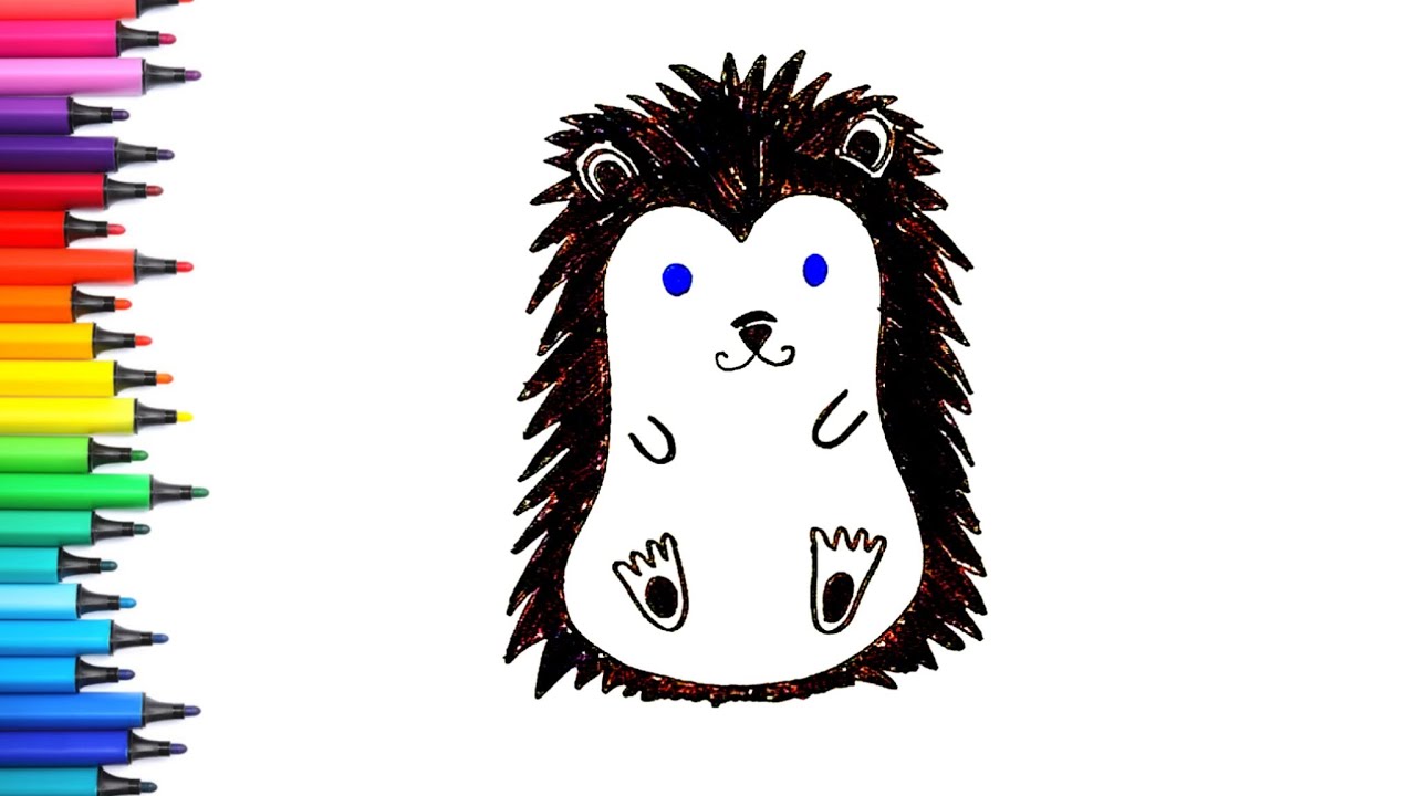 how to draw a cute Hedgehog for kids | Hedgehog easy drawing step by ...