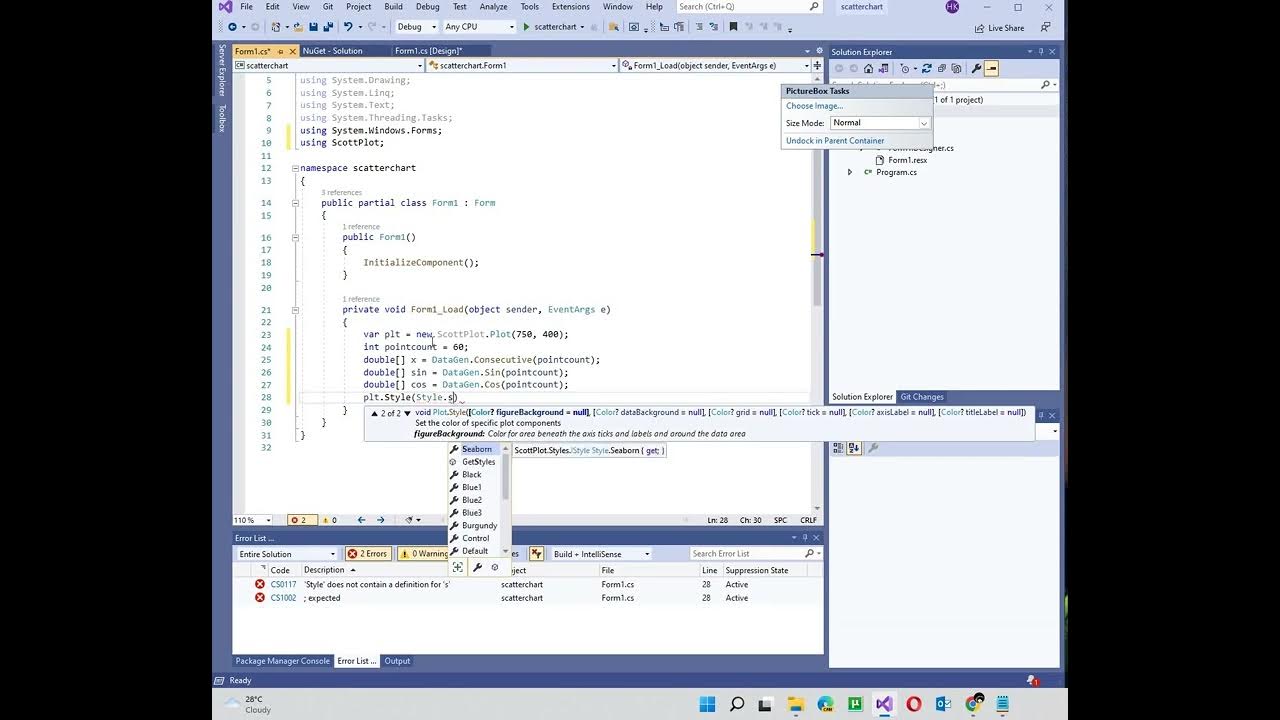 Scatter Chart in C# using Scottplot - YouTube