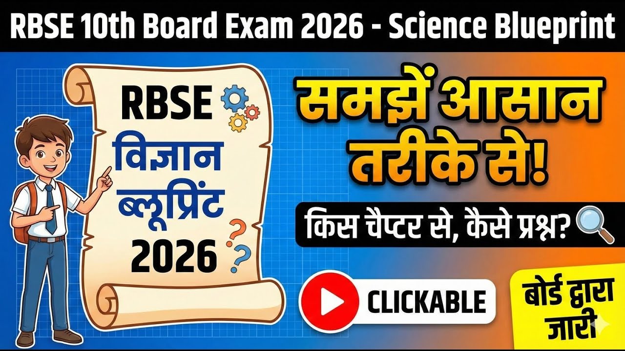 RBSE Class 10 Science Blueprint 2026 | Rajasthan Board 10th Science ...
