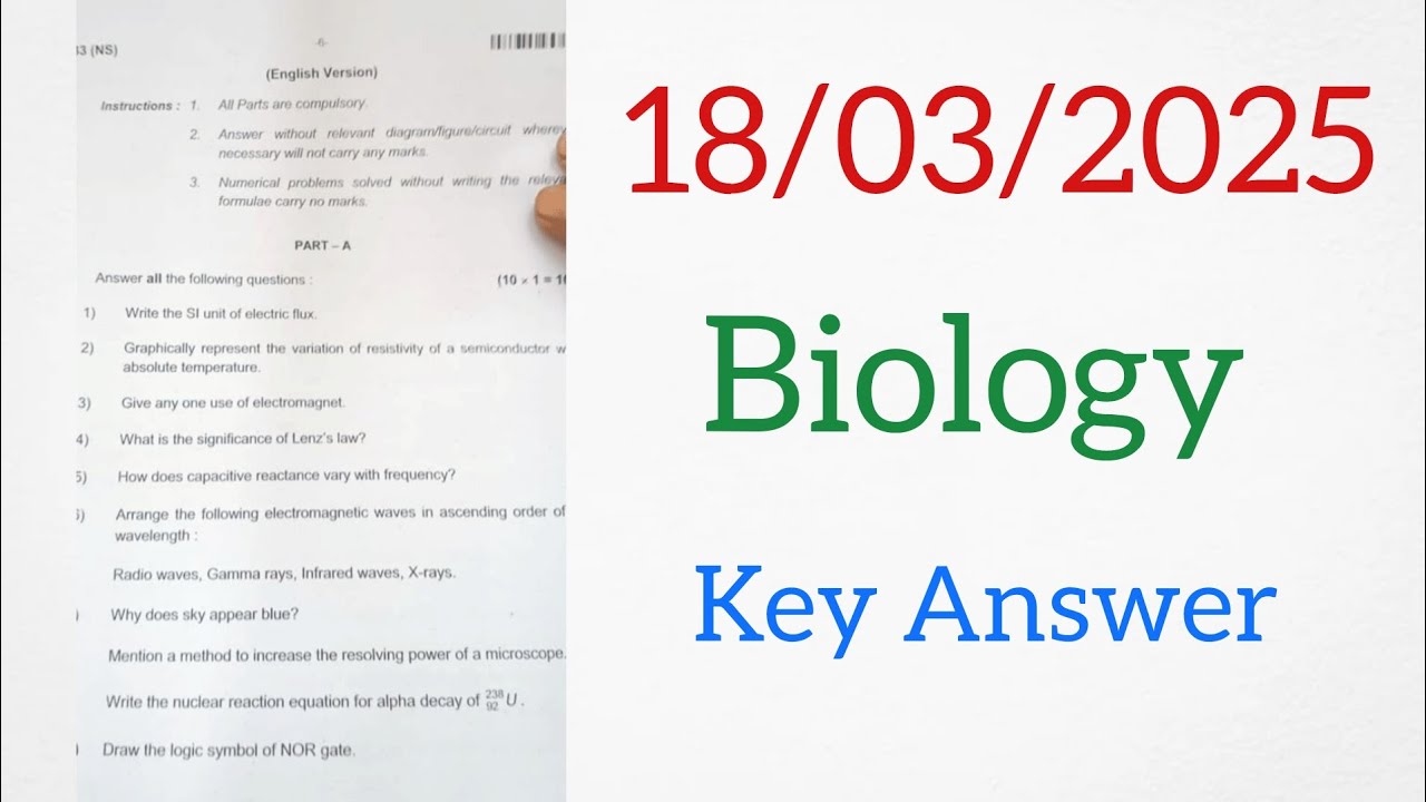 Biology Key Answers | Most Important Questions Explained!| Class 12 ...