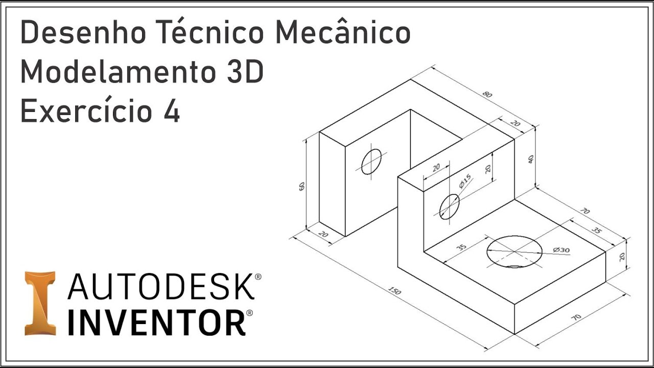 Exercício 4 - Modelamento 3D - Autodesk Inventor - YouTube
