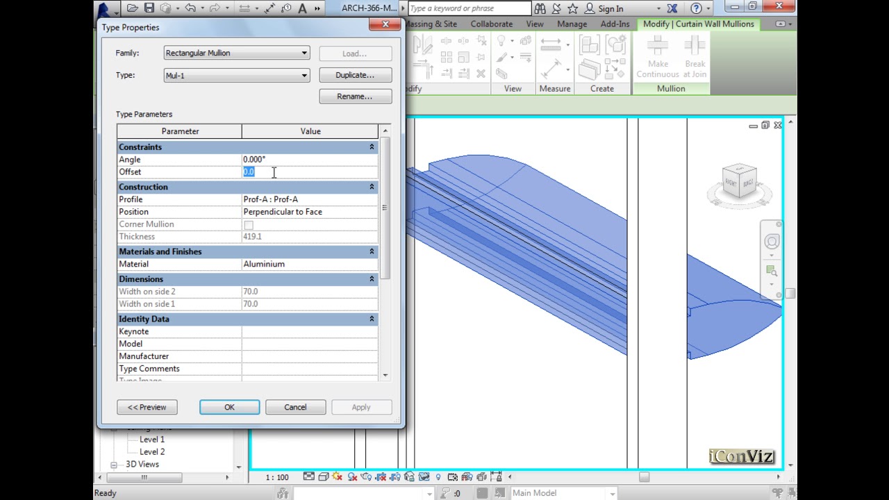 Video-09-Part 1: Advance Revit Curtain Walls/Mullion Profile / Sunshade ...