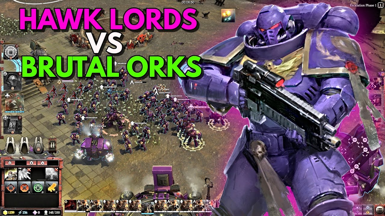 Hawk Lords Space Marines Vs Orks | Intense 2v2 Battle Gameplay | Warhammer 40K Dawn of War 3 ...