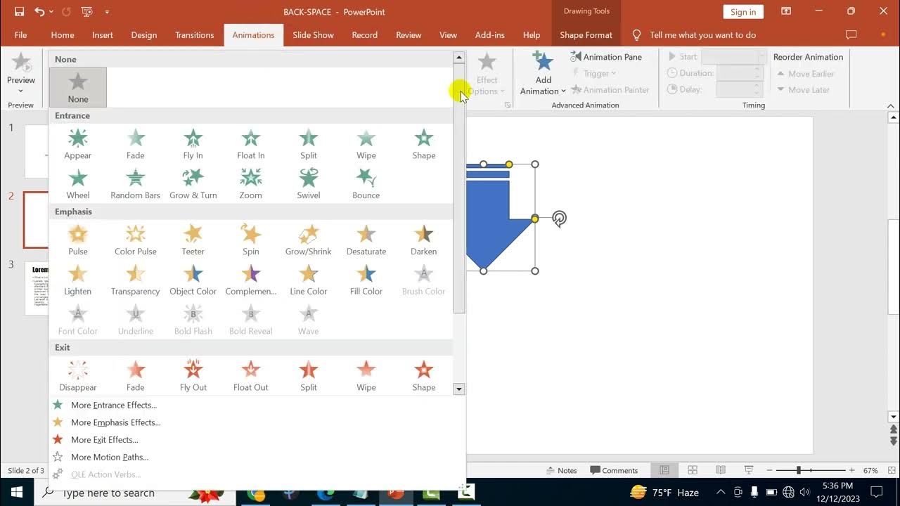 How to add lines up effect to shape in PowerPoint - YouTube