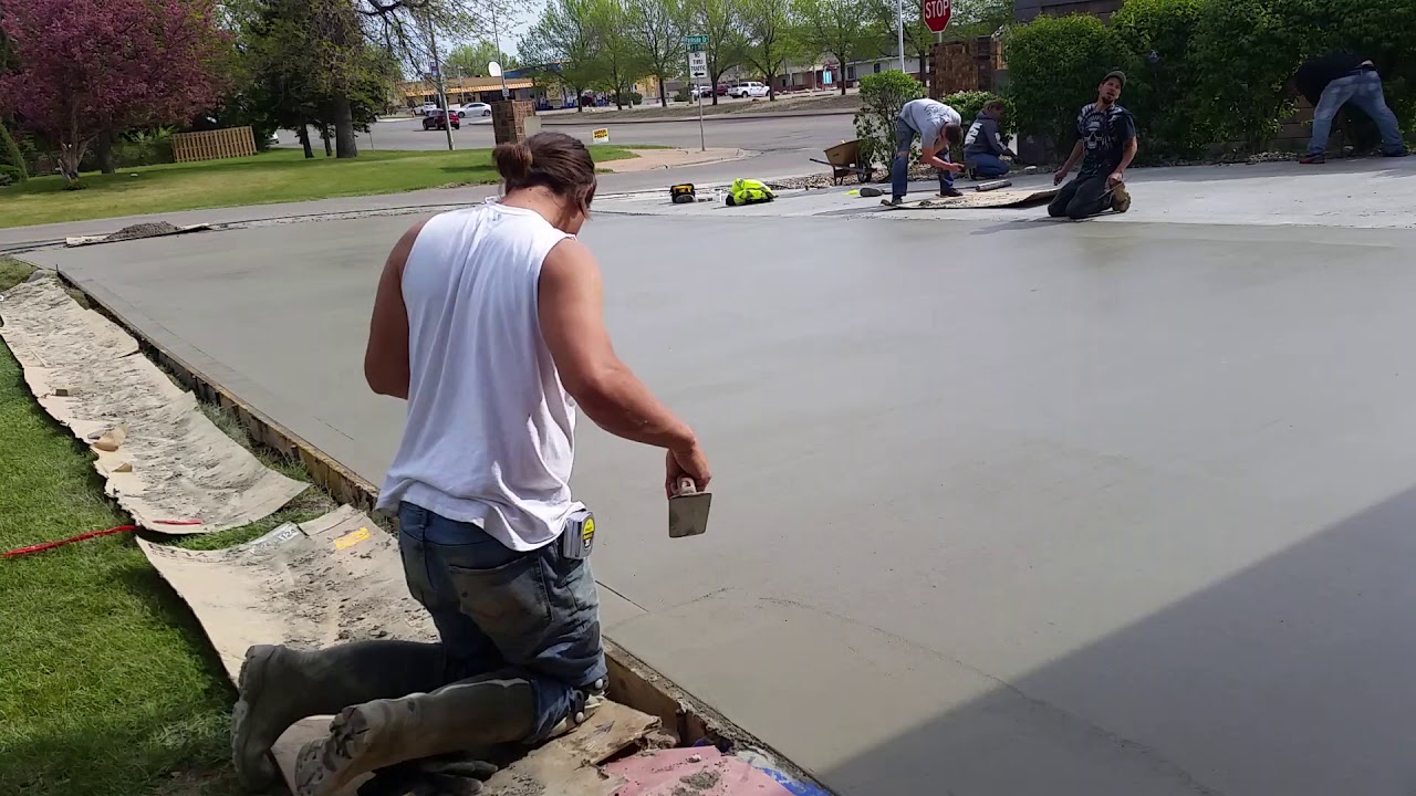 Pour and Stamp driveway timelapse By Creative Concrete - YouTube