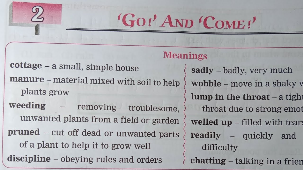3rd Std English Workbook Chp 2 ' Go ! ' And ' Come! ' @omeducation8606 ...
