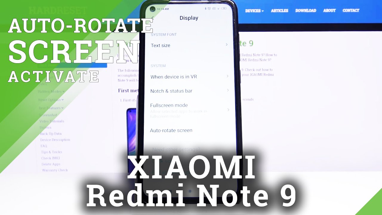 How to Rotate Screen in XIAOMI Redmi Note 9 – Turn Screen Automatically ...