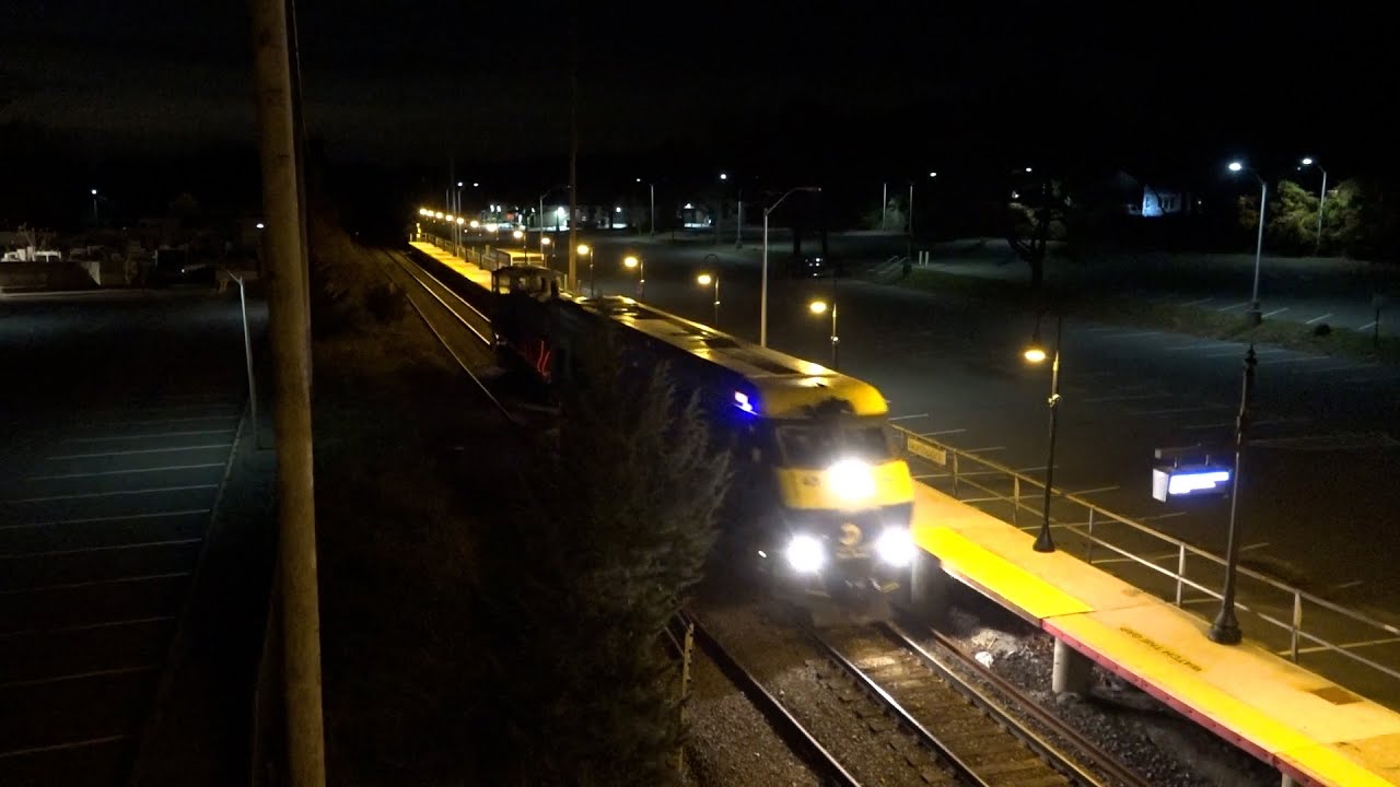 LIRR 421 Towing MP15AC 157 Through Northport on a Quiet Thanksgiving ...