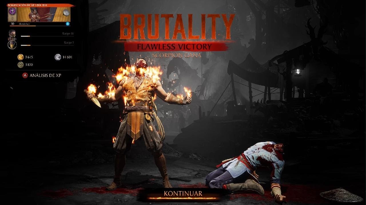 MI PRIMER BRUTALITY EN MORTAL KOMBAT 1 - SCORPION WINS - FLAWLESS ...