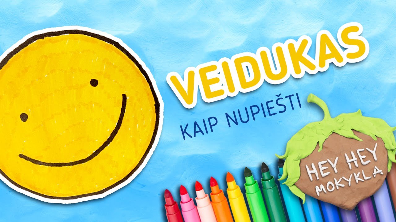 Hey Hey Piešiniai linksmas VEIDUKAS EMOJI Kaip nupiešti veiduką Piešimo ...
