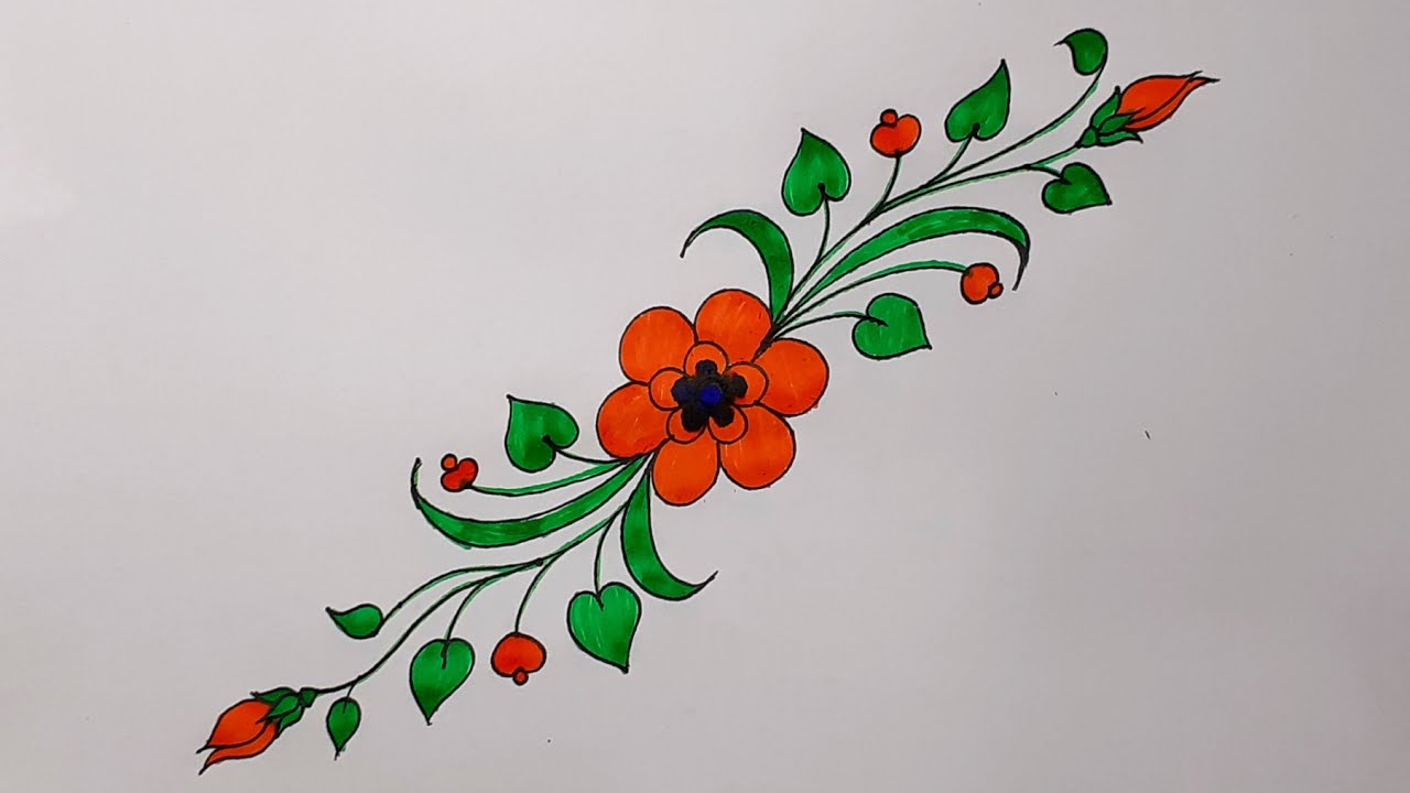Flower Drawing Designs With Colours | Best Flower Site