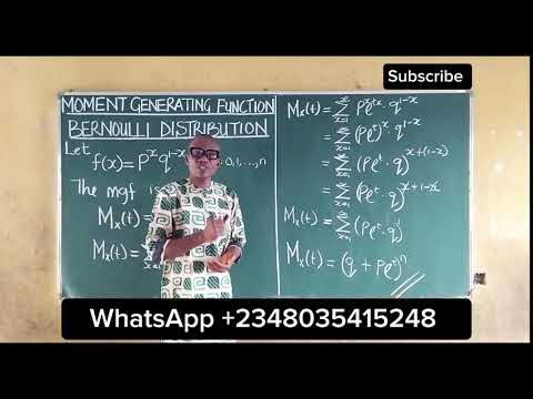 Moment Generating Function: Bernoulli Distribution (How to derive the ...