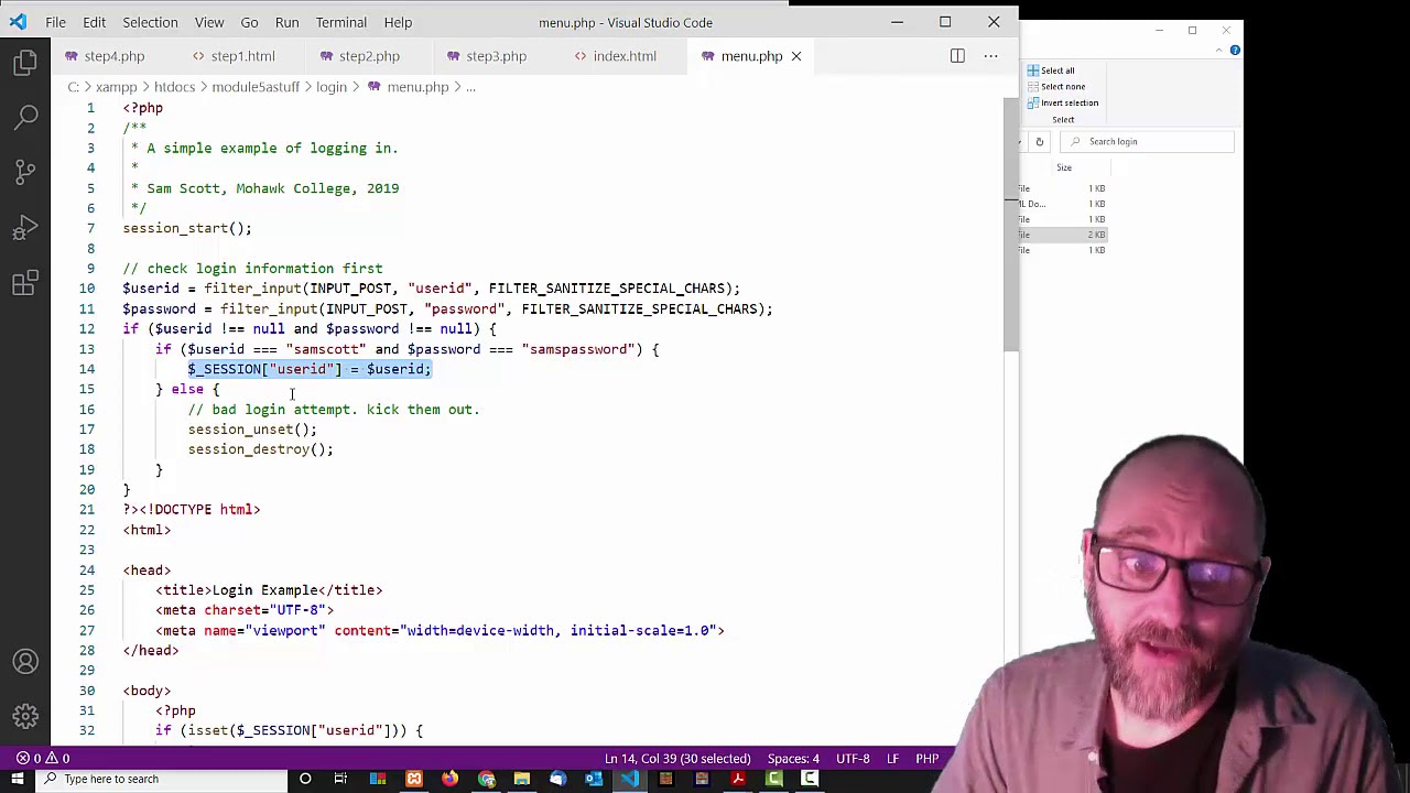 Php And Javascript Module 5a Section 2 Session Management Examples Youtube 0291