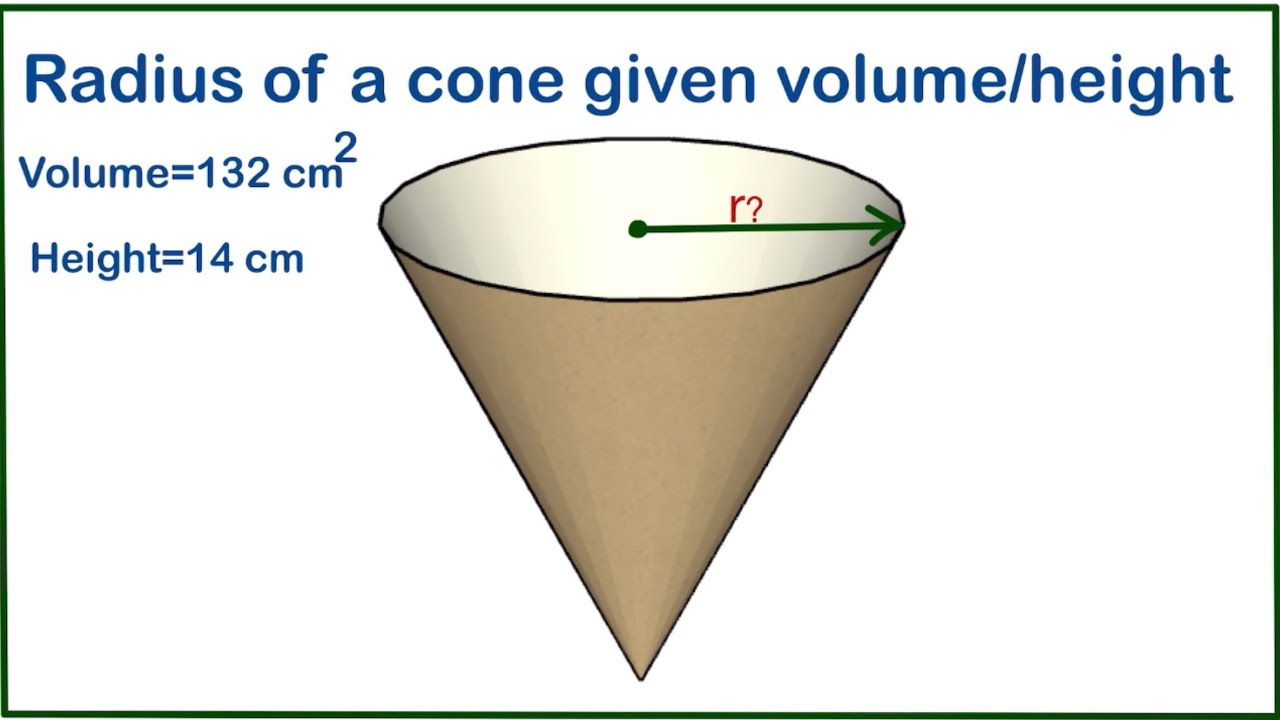 Radius of cone - YouTube