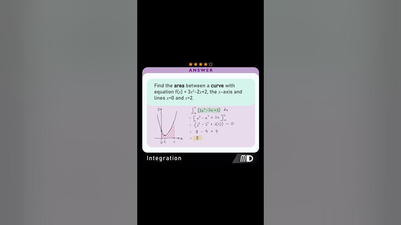 INTEGRATE to calculate the AREA UNDER A CURVE #maths #math #integration ...