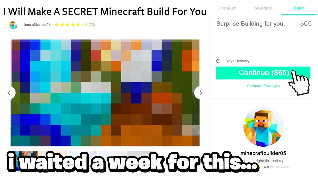 I paid someone on FIVERR for a SURPRISE Minecraft build.. for my ...