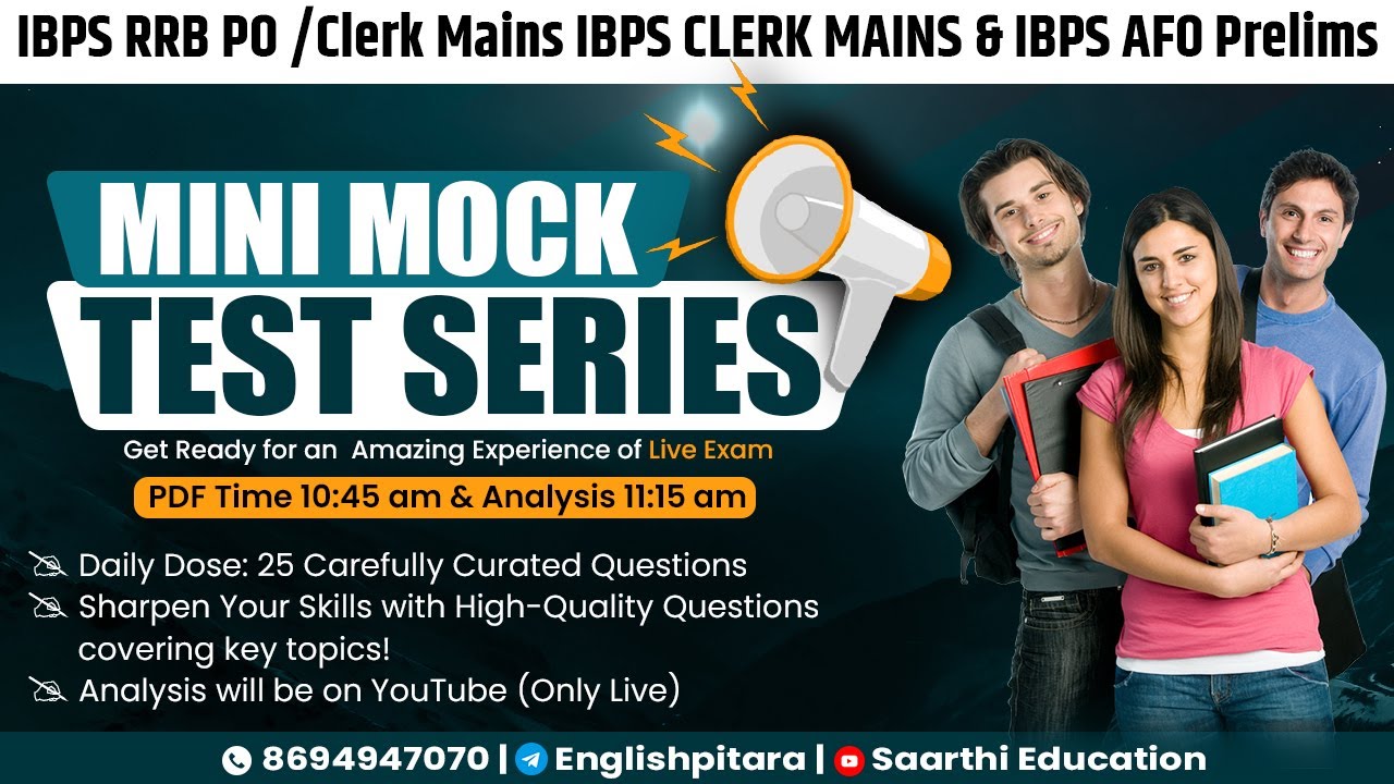 Mini Mock Test Series 13 II English By Pradip Sir 🔥🔥 - YouTube