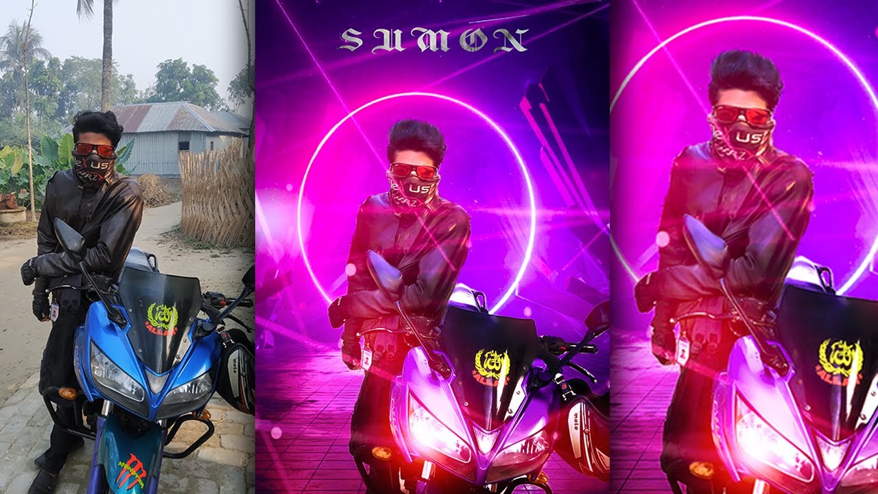 Bike photo manipulation with in photoshop | Lighting effect design ...