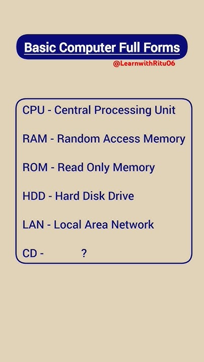 Basic Computer full forms. #easyenglisheveryday #englishlanguage #education #learning #gk #short ...