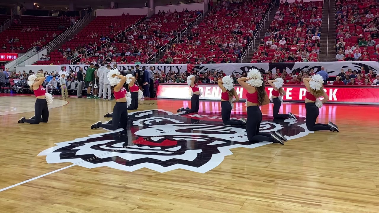 NC State dance team performs at Wolfpack vs Mount Olive basketball game ...