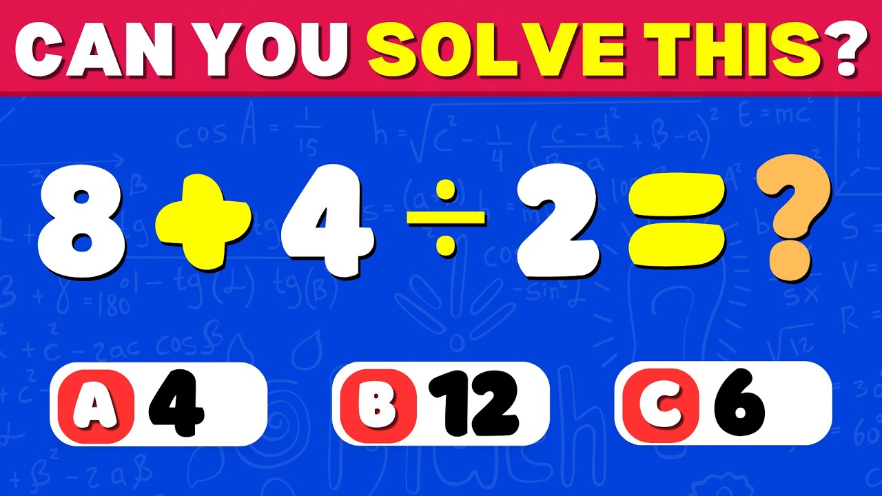 99% FAIL THIS EASY MATH QUIZ – CAN YOU BEAT IT ? 🤓 - YouTube