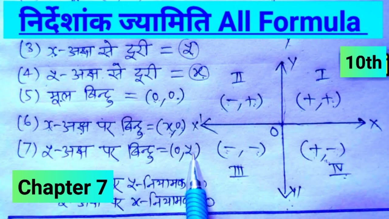 निर्देशांक ज्यामिति के सभी सूत्र कक्षा 10 | Coordinate Geometry All ...