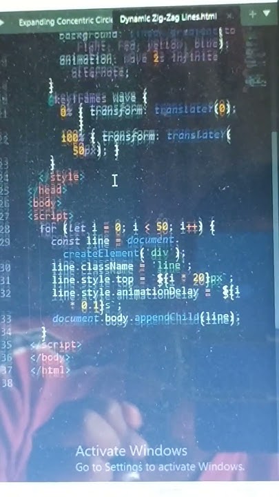 Dynamic Zic zac lines animation using HTML,CSS, JAVASCRIPT #code #html #shorts #ytshorts #coding ...