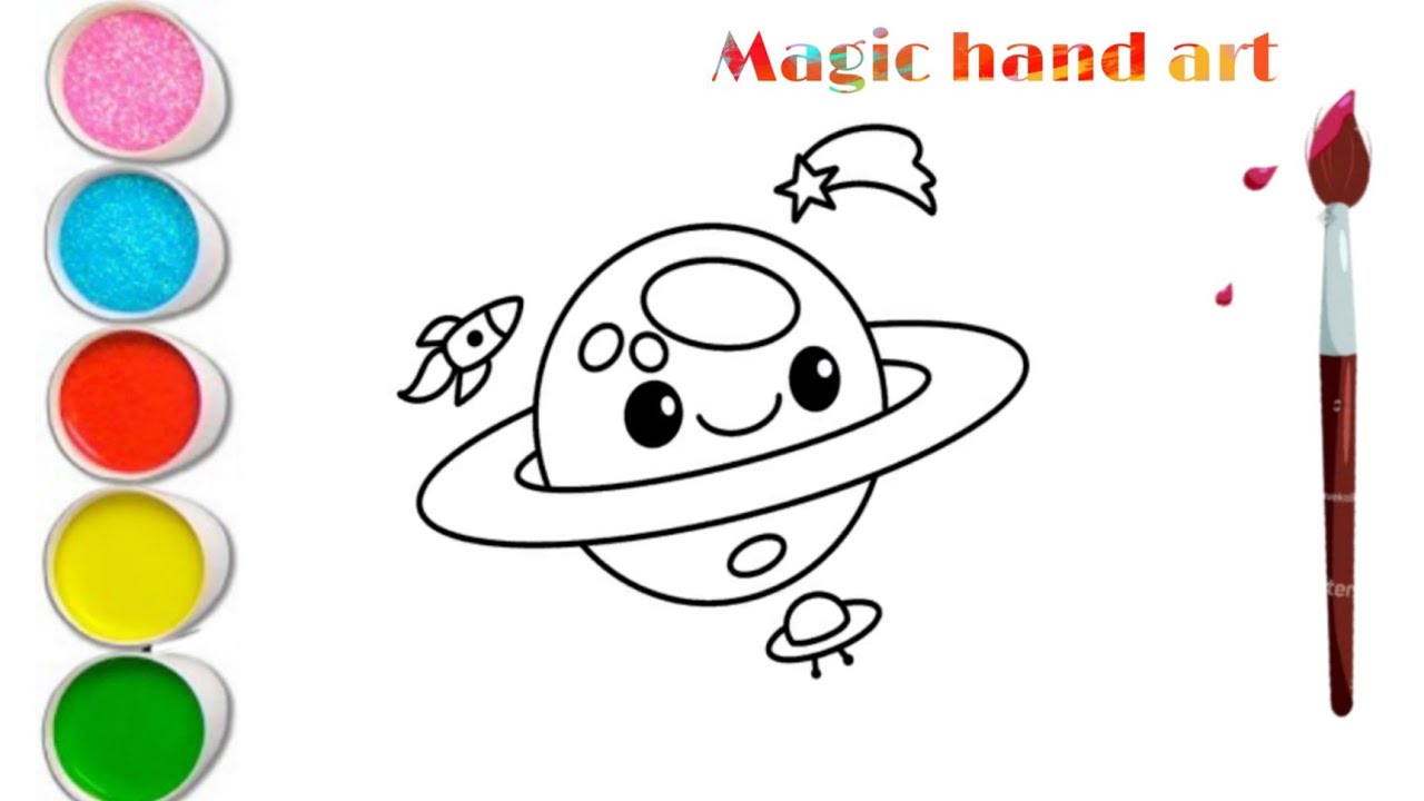 Drawing a space creature | drawing and painting step by step , toddlers ...