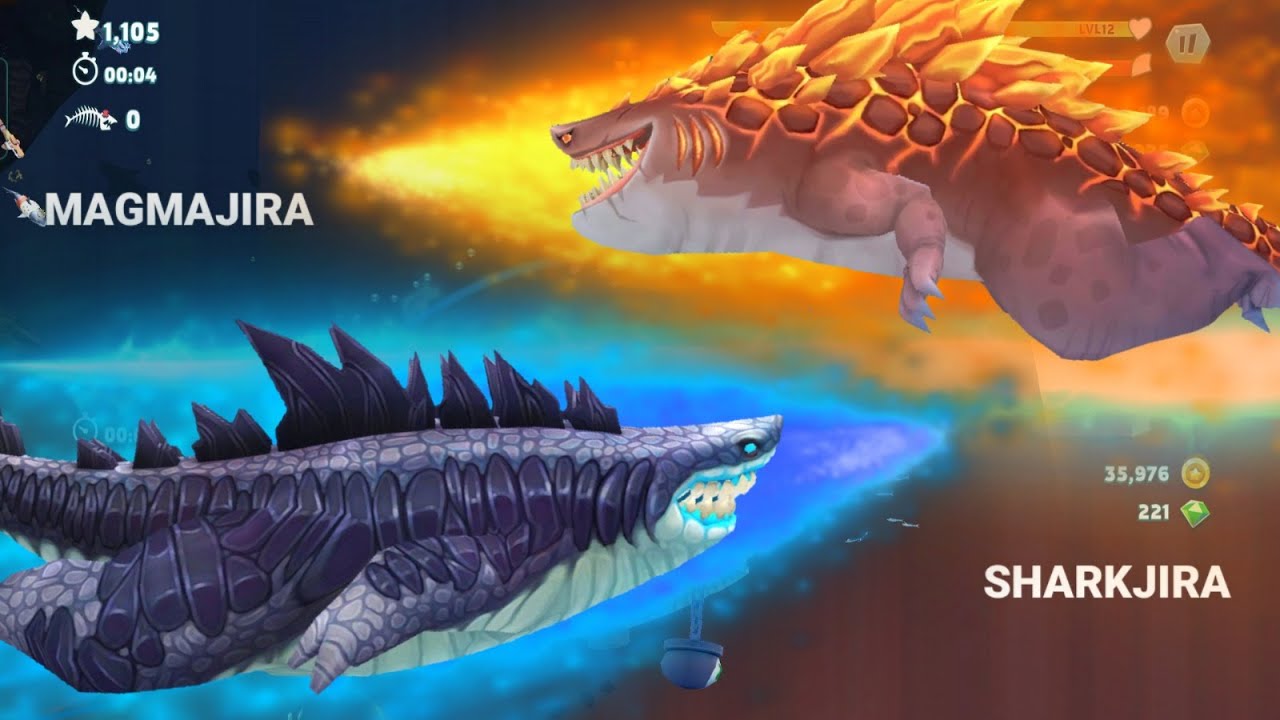 MAGMAJIRA VS SHARKJIRA (GAMEPLAY COMPARISON) - Hungry Shark Evolution ...