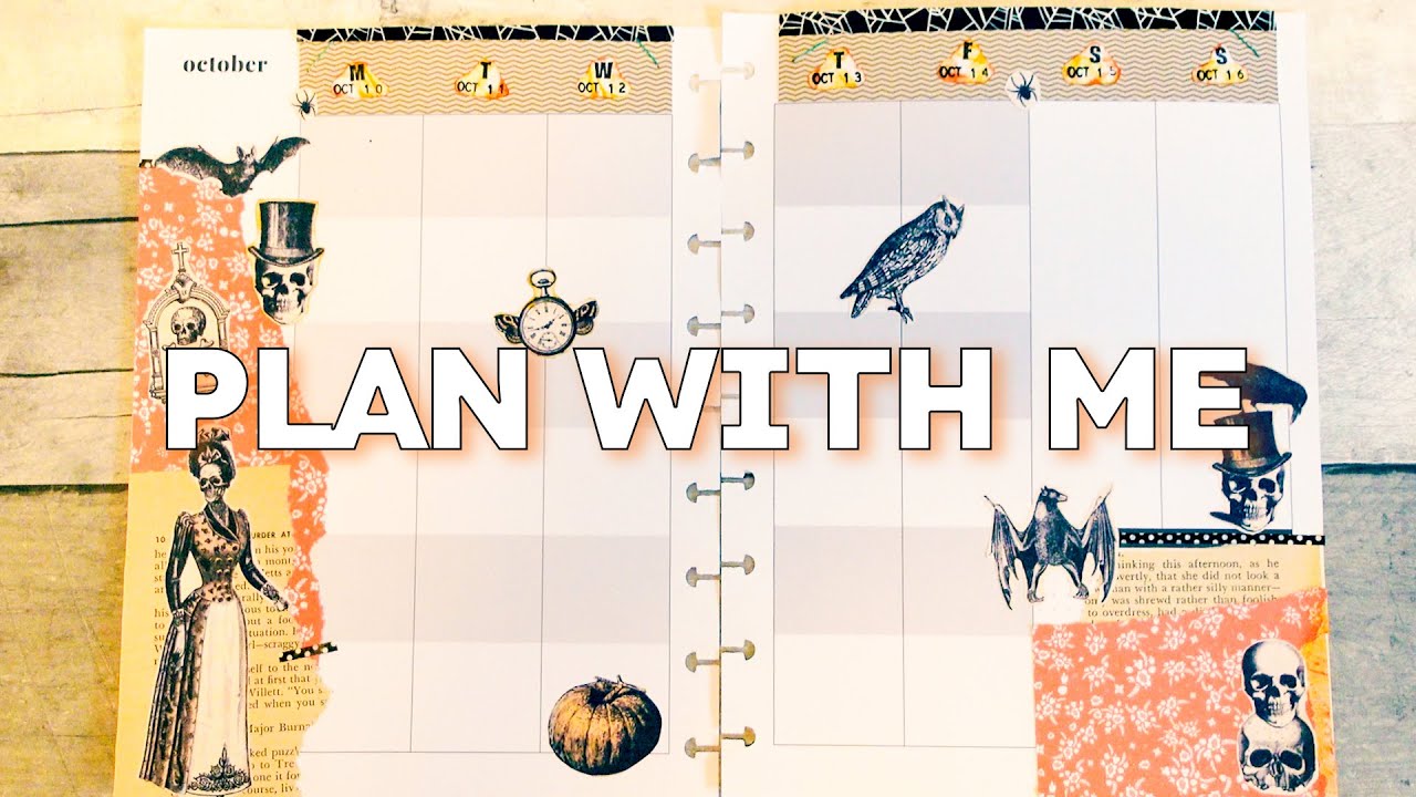 Spooky Halloween Plan With Me in my Classic Happy Planner - YouTube